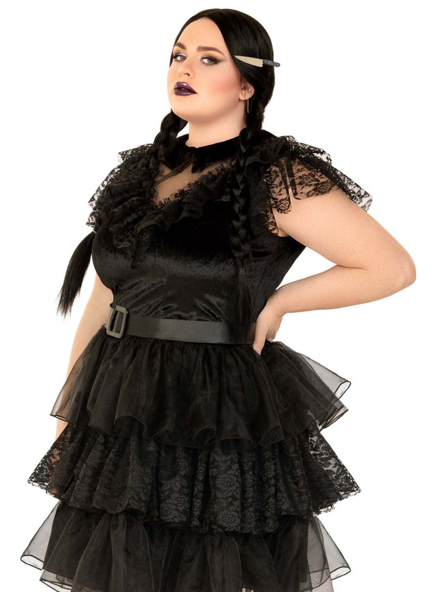 Womens Gothic Rebel Halloween Costume | Wednesday Dress and Addams ...
