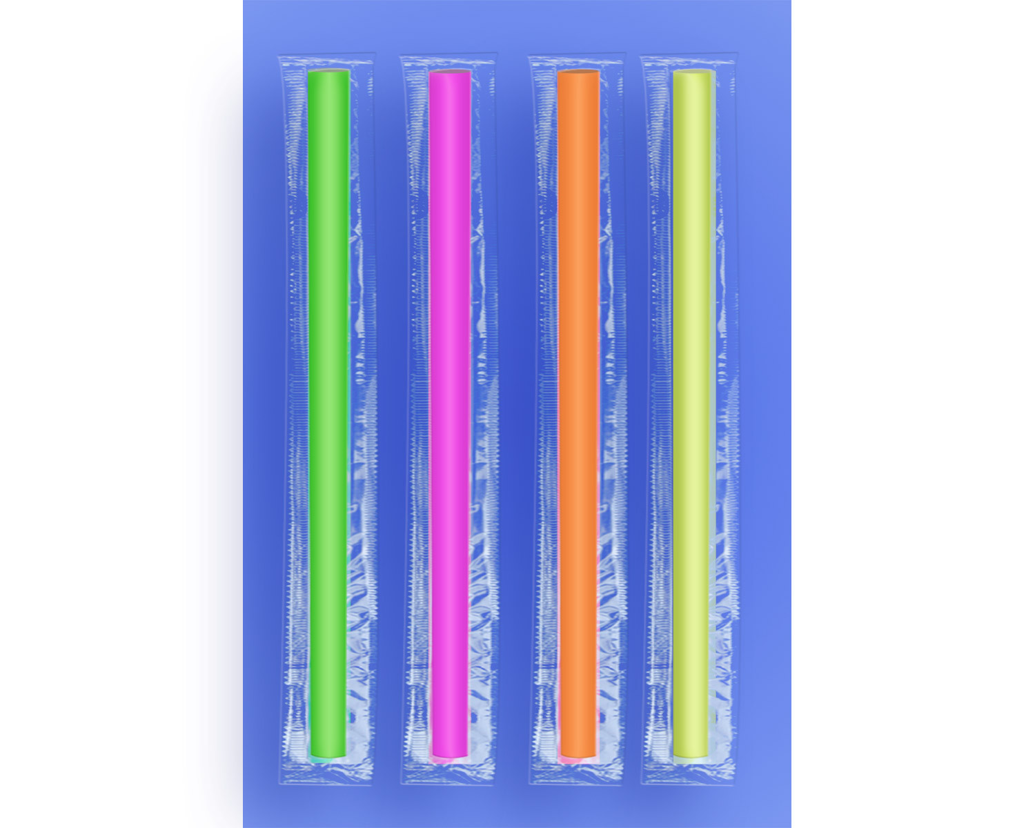 COLOSSAL STRAW 8.5" - CELO WRAPPED - NEON - 2/600 (1,200/case) - Wow ...