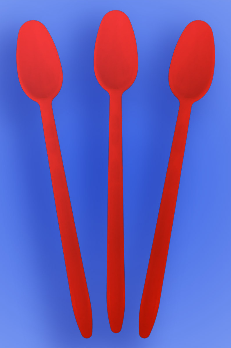 8" Long Red Plastic Soda Spoons | Wow Plastics Inc.