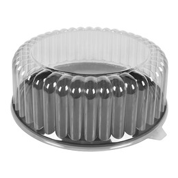 10" CAKE CONTAINER - 12 1/2" BLACK BASE - 4 1/2" TALL - 50/CASE - Wow ...