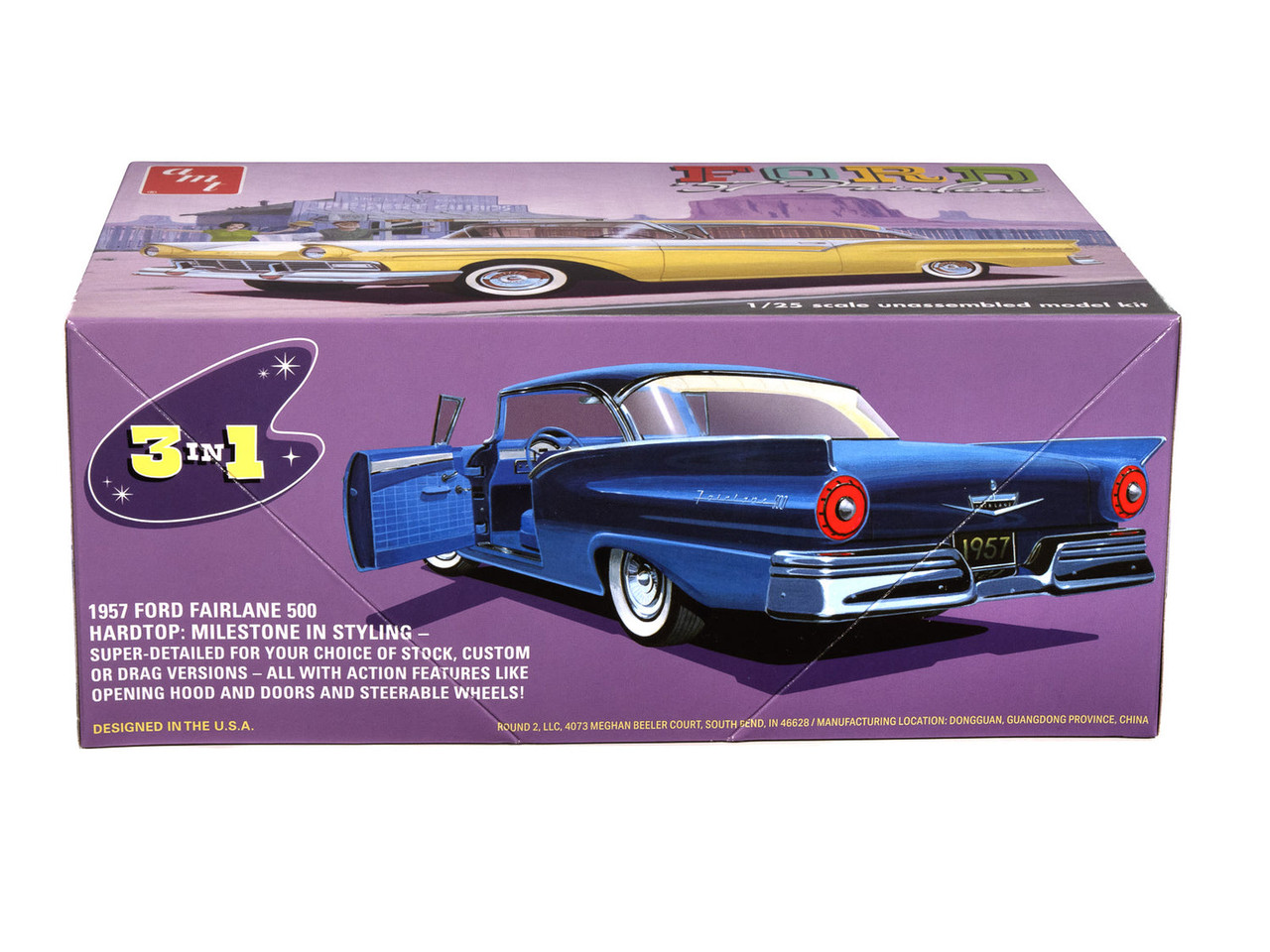 AMT AMT1533 1957 Ford Fairlane Hardtop 3n1 1/25 Scale Model Kit ...