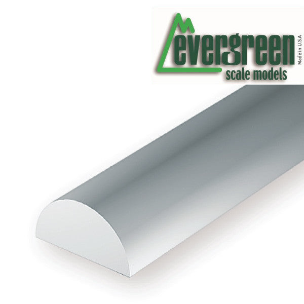 Evergreen Scale Models 240 Half Round .040 (5 Pieces)