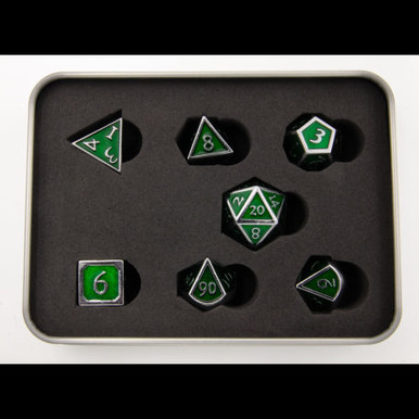 Critical Hit Collectibles Dark Green Shadow Set of 7 Metal Polyhedral ...