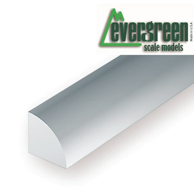 Evergreen Scale Models 246 Quarter Round .030 (5 Pieces)
