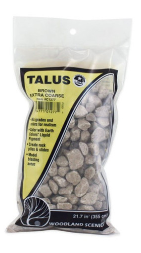 Woodland Scenics C1277 Talus Rock Debris- Extra Coarse, Brown, 12 Ounce Bag