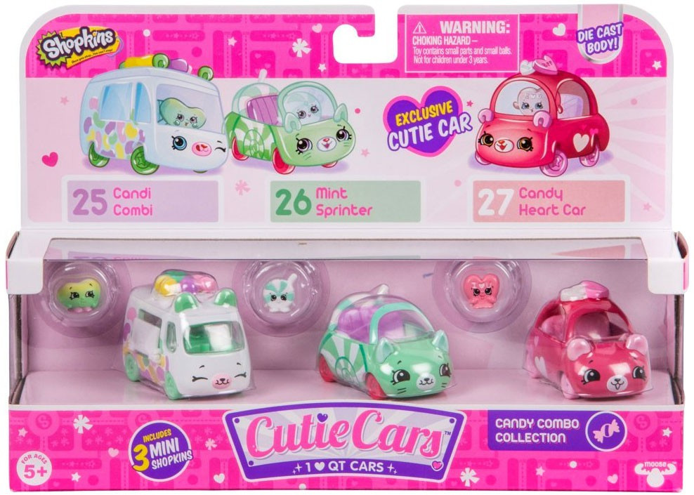 Shopkins Cutie Cars Candy Combo Figure 3-Pack 25, 26 27 Candi Combi ...