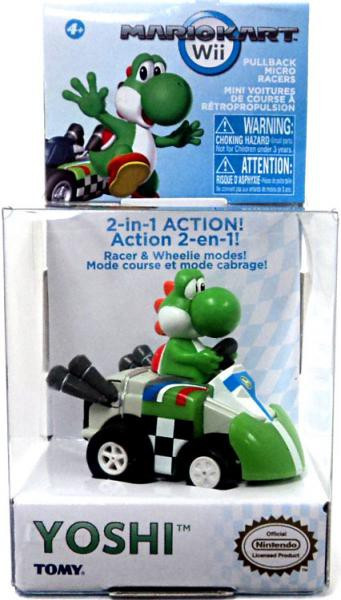 Super Mario Mario Kart Yoshi Pull Back Racer Tomy - ToyWiz