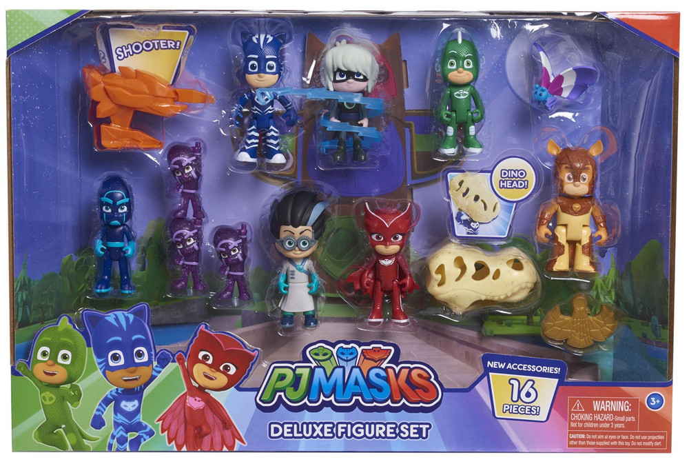 Disney Junior PJ Masks PJ Masks Deluxe Figure 10-Pack Set 16 Pieces ...