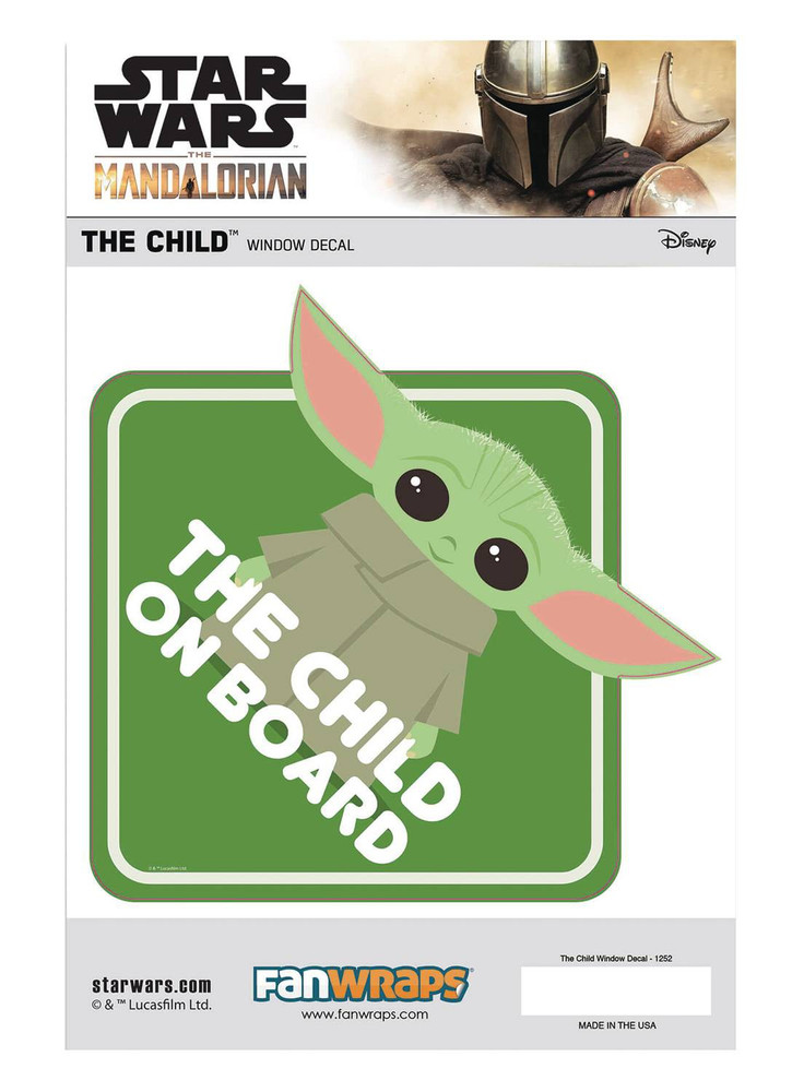 Star Wars The Mandalorian The Child Baby Yoda Grogu Window Decal Baby ...
