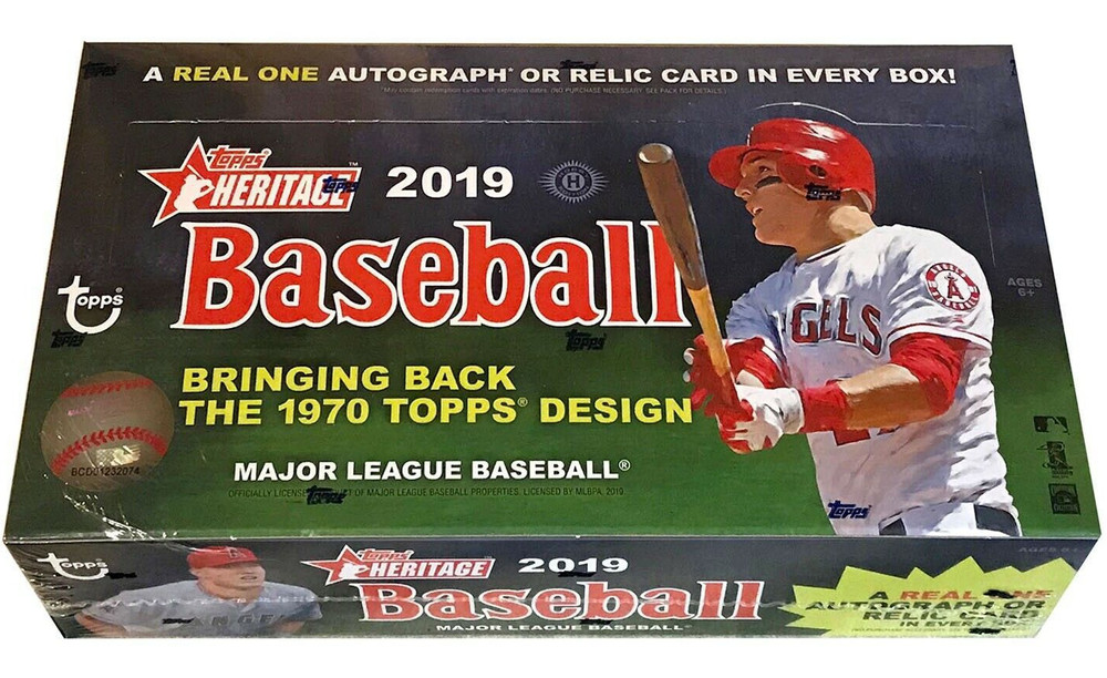 MLB Topps 2019 Heritage Baseball Trading Card HOBBY Box 24 Packs, 1 ...