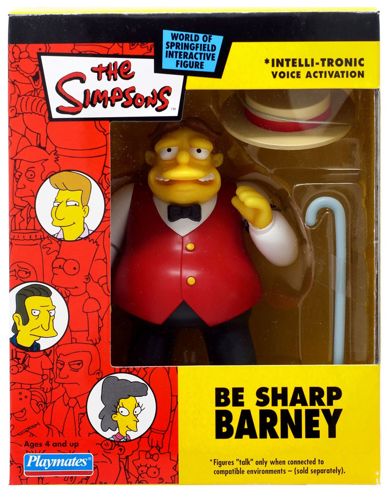 The Simpsons Barney Exclusive Action Figure Be Sharp Playmates - ToyWiz