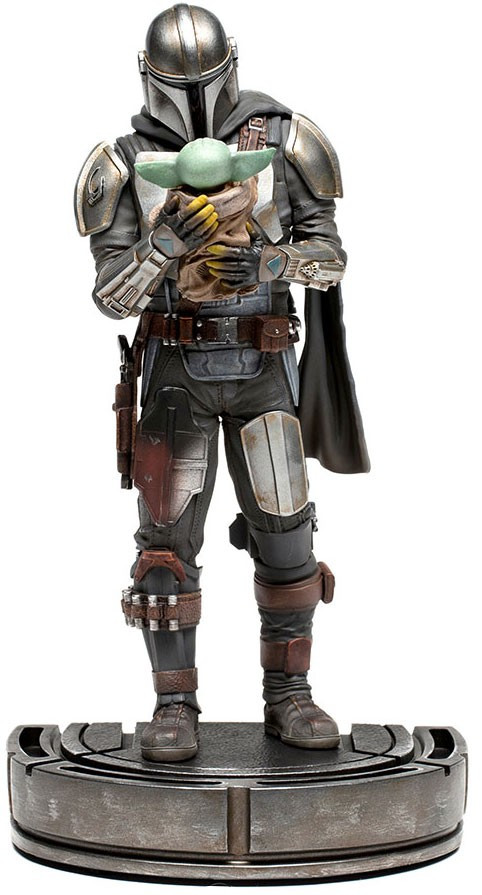 Star Wars The Mandalorian The Mandalorian Grogu 110 Statue Iron Studios ...