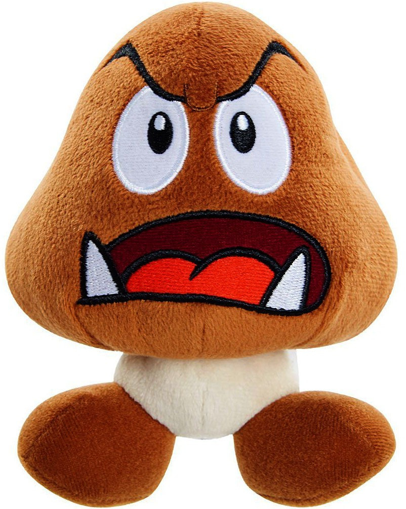 World of Nintendo Super Mario Goomba 6 Plush Open Mouth Jakks Pacific ...