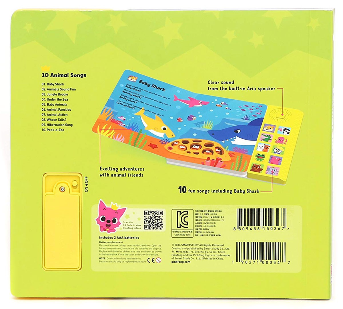 Pinkfong Animal Songs Sound Book Version 1 Smart Study - ToyWiz