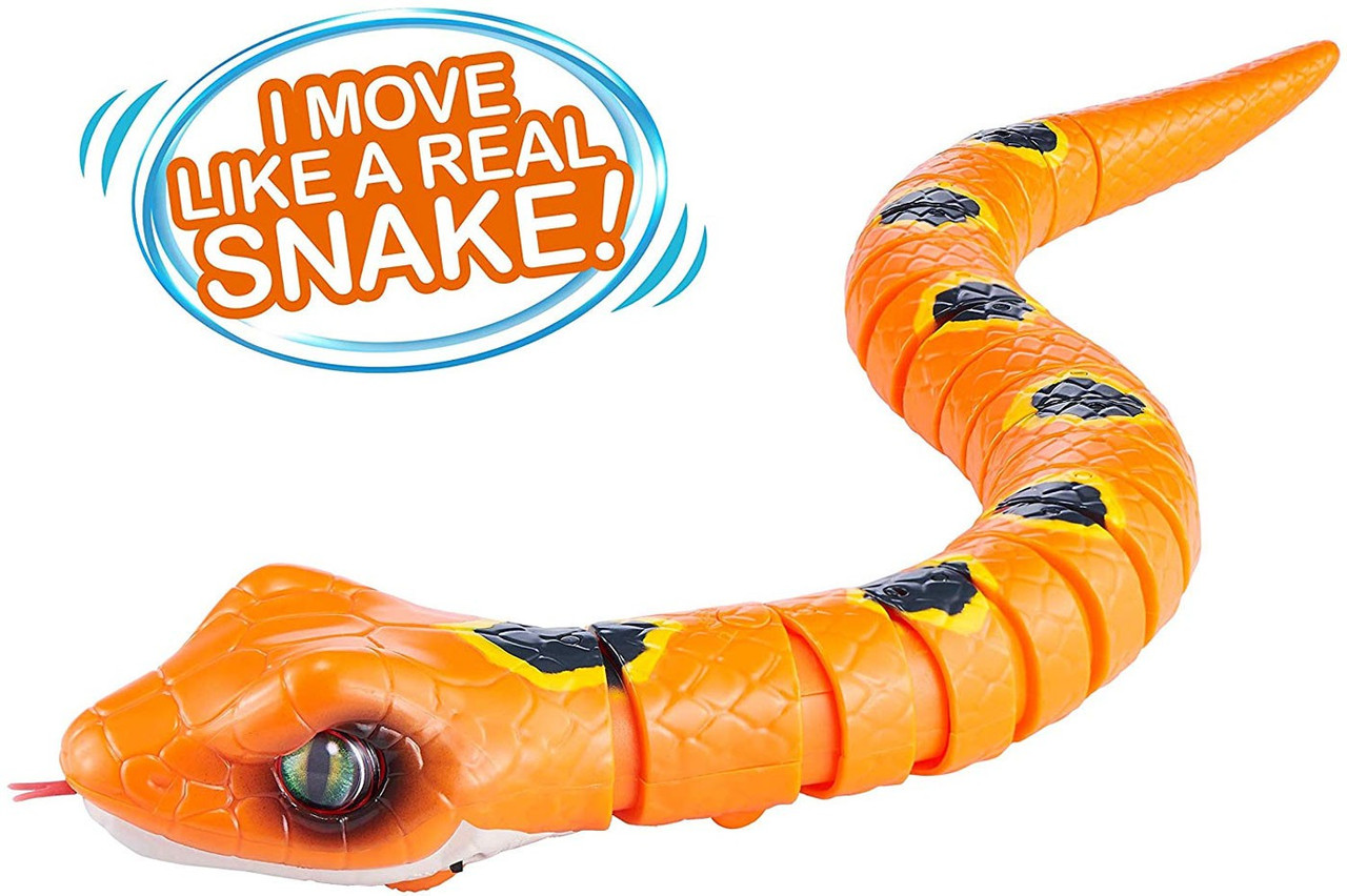 Robo Alive Slithering Snake Robotic Pet Figure Orange Zuru Toys - ToyWiz