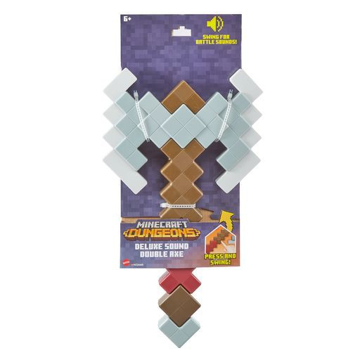 Minecraft Dungeons Double Edged Axe Deluxe Foam Roleplay Toy With Sound ...