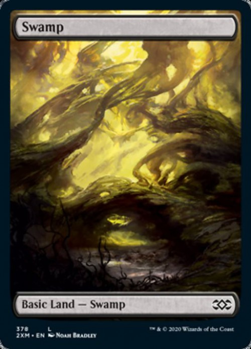 Magic The Gathering Double Masters Single Card Land Swamp 378 Full-Art ...