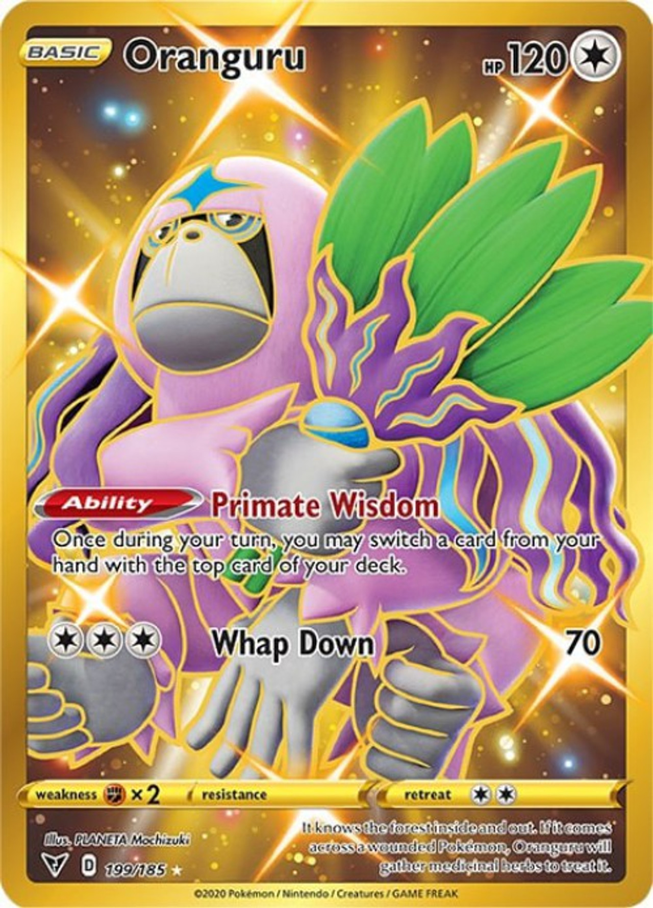Pokemon Sword Shield Vivid Voltage Single Card Secret Rare Oranguru 199