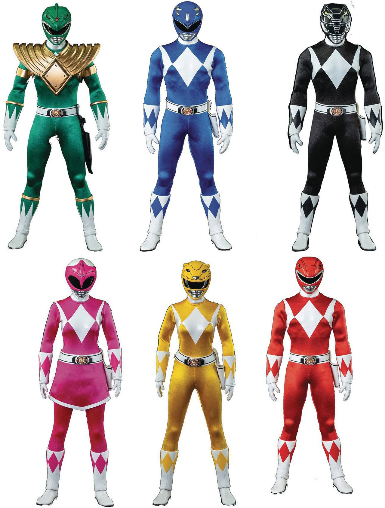 Power Rangers Mighty Morphin Red, Blue, Green, Black, Pink Yellow ...