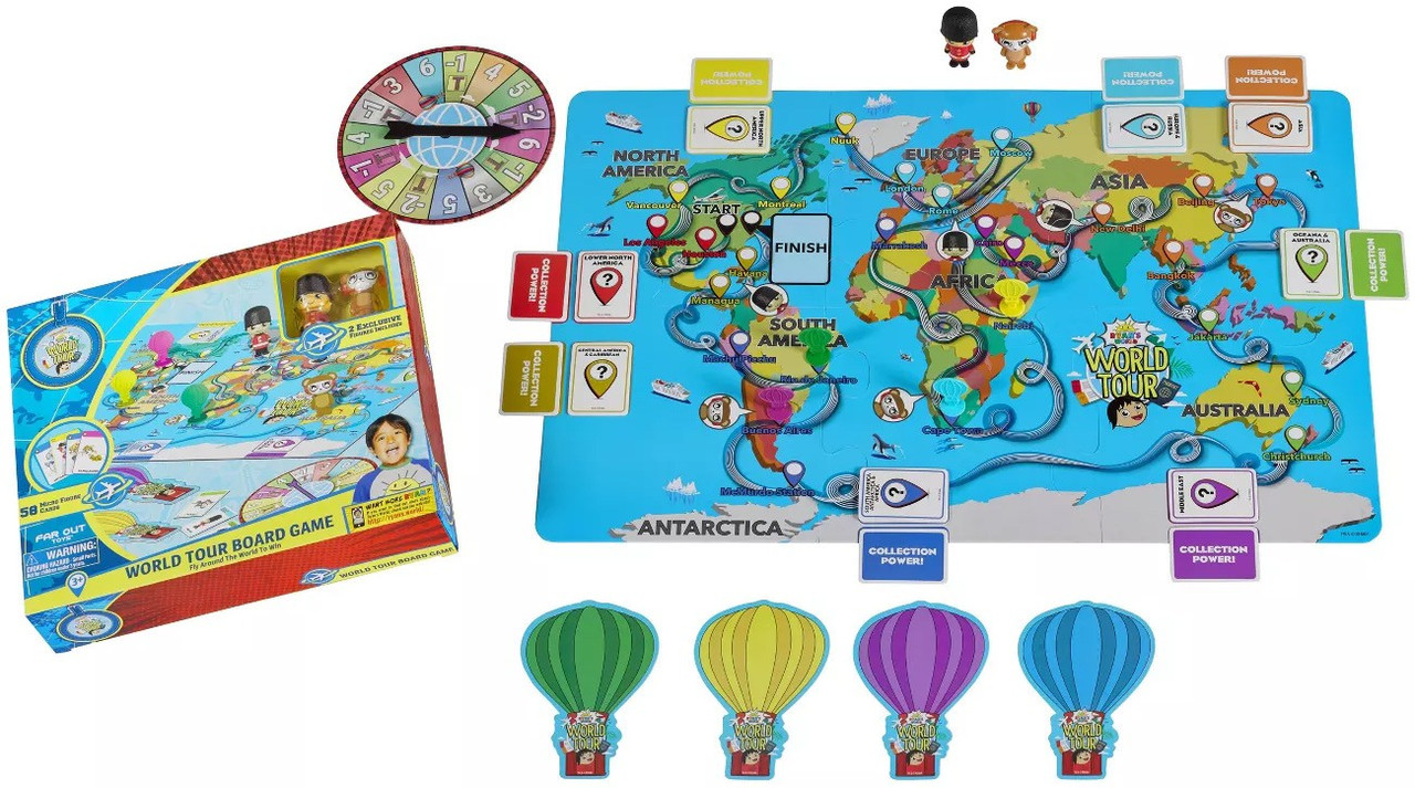 Ryans World World Tour World Tour Board Game 2 Exclusive Micro Figures ...