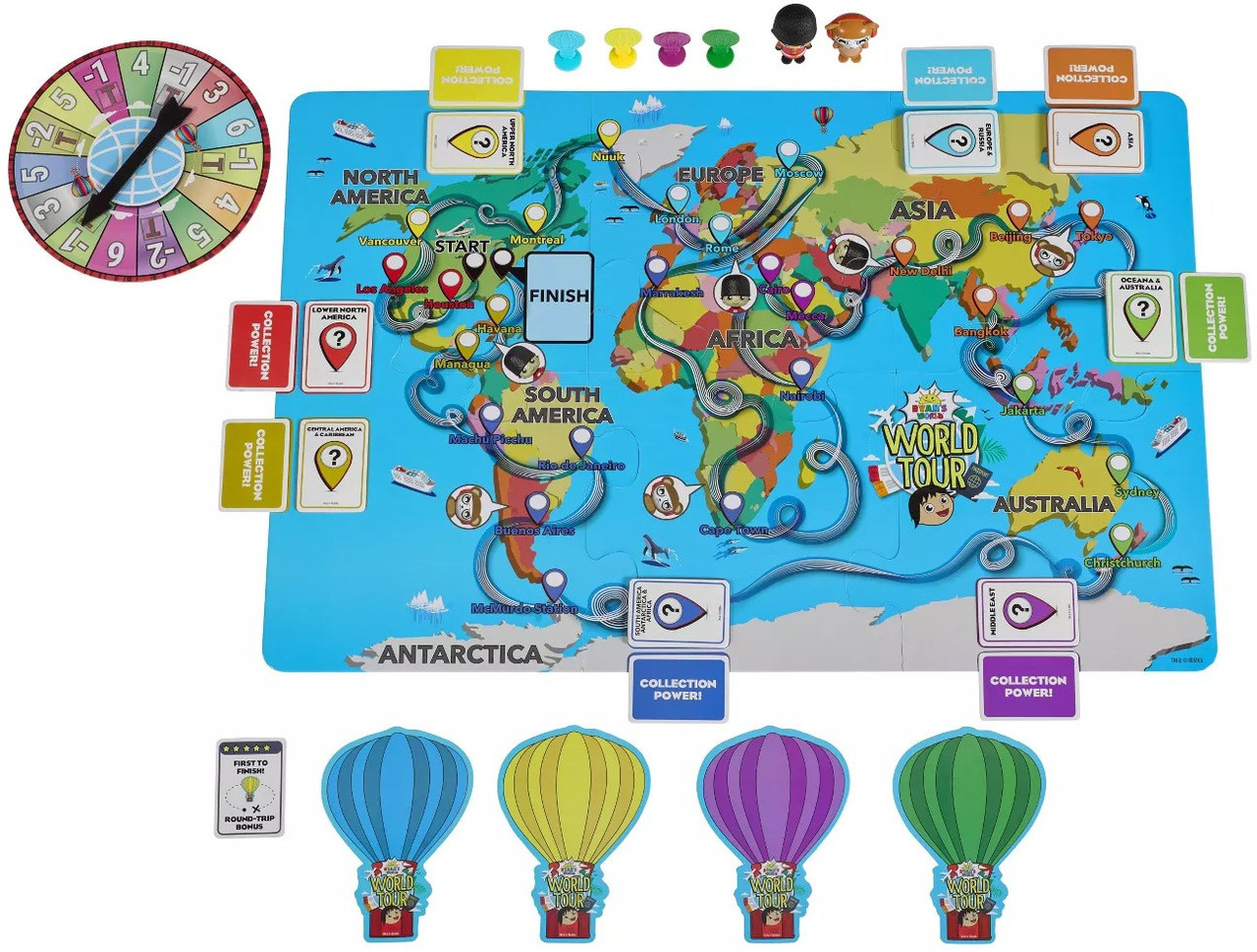 Ryans World World Tour World Tour Board Game 2 Exclusive Micro Figures ...