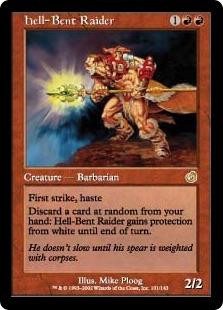 Magic The Gathering Torment Single Card Rare Hell-Bent Raider 101 FOIL ...