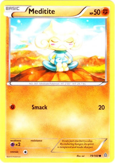 Pokemon X Y Primal Clash Single Card Common Meditite 79 - ToyWiz