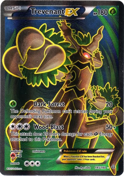 Pokemon X Y Primal Clash Single Card Ultra Rare Full Art Trevenant EX ...