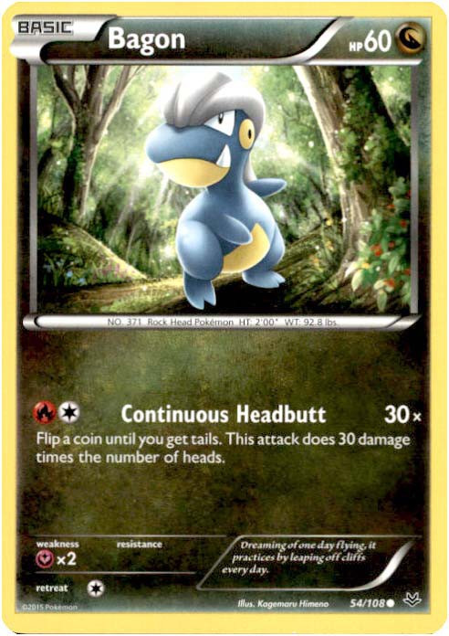 Pokemon X Y Roaring Skies Single Card Common Bagon 54 - ToyWiz