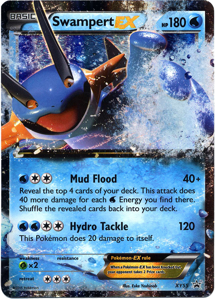 Pokemon X Y Promo Single Card Ultra Rare Holo Swampert EX XY55 - ToyWiz