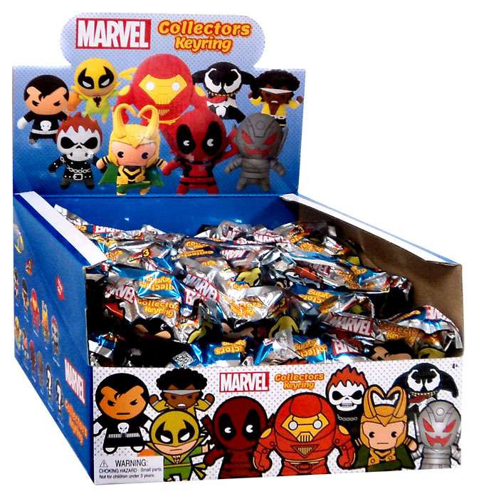 Marvel 3D Figural Keyring Marvel Series 3 Mystery Box 24 Packs Monogram ...
