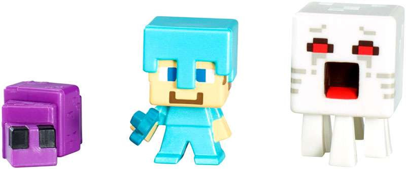 Minecraft Netherrack Series 3 Ghast, Steve Endermite Mini Figure 3-Pack ...