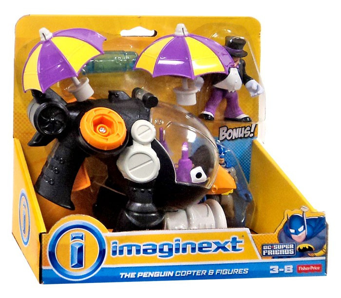 Fisher Price DC Super Friends Imaginext The Penguin Copter 3 Figure Set ...