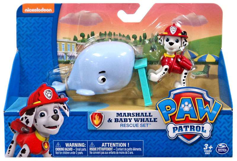 Paw Patrol Rescue Set Marshall Baby Whale Figure Spin Master - ToyWiz