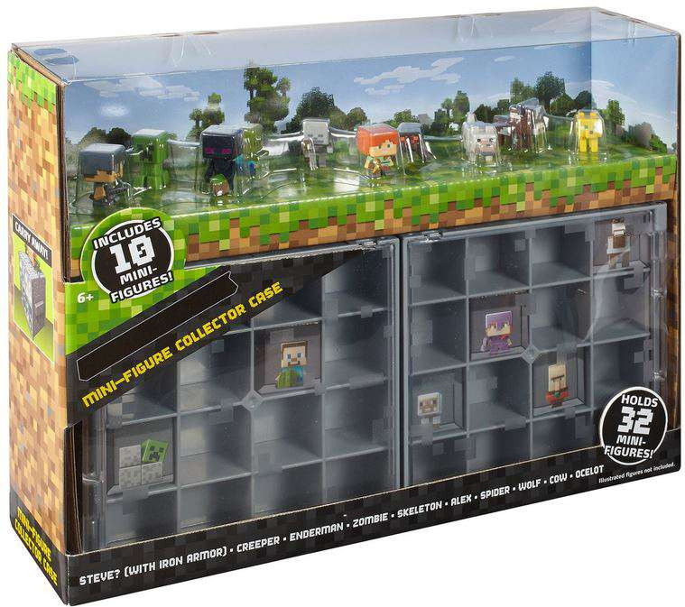 Minecraft Series 1 Grass Mini Figure Collector Case Includes 10 Mini ...