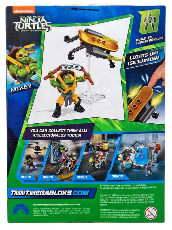 Mega Bloks Teenage Mutant Ninja Turtles Out of the Shadows Mikey Turbo ...
