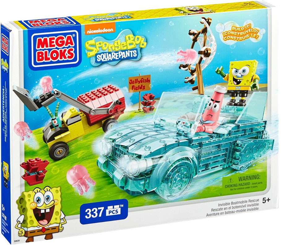 Mega Bloks Spongebob Squarepants Invisible Boatmobile Rescue Set 94620 ...
