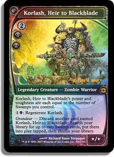 Magic The Gathering Prerelease Release Single Card Promo Korlash, Heir ...