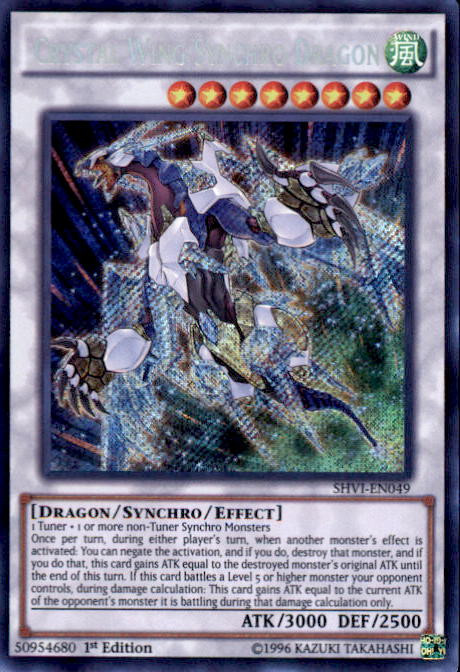 YuGiOh Shining Victories Single Card Secret Rare Crystal Wing Synchro ...