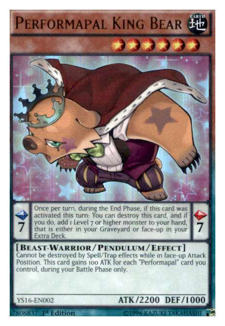 YuGiOh 2016 Starter Deck Yuya Single Card Ultra Rare Performapal King ...