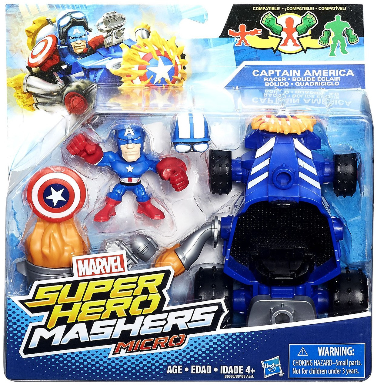 Marvel Super Hero Mashers Micro Captain America Racer Mini Figure Set ...