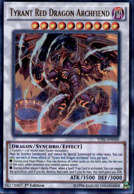 YuGiOh The Dark Illusion Single Card Ultra Rare Tyrant Red Dragon ...