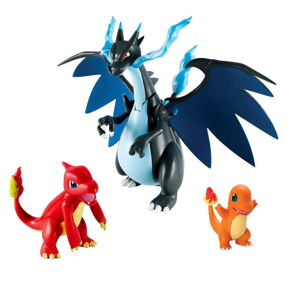 Pokemon Mega Charizard X Exclusive Figure 3-Pack Set Charmander ...