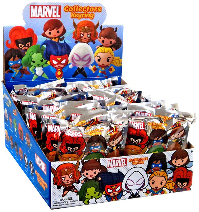Marvel 3D Figural Keyring Marvel Series 7 Mystery Box 24 Packs Monogram ...