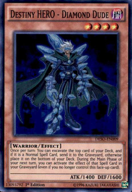 YuGiOh Destiny Soldiers Single Card Super Rare Destiny HERO - Diamond ...