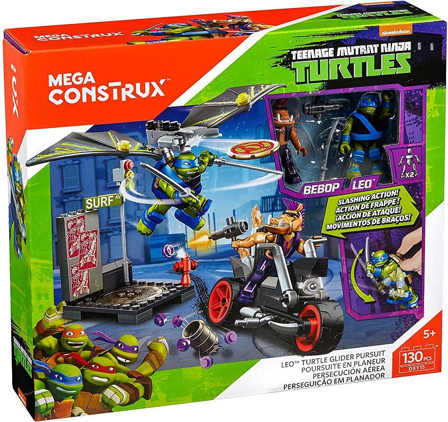 Mega Construx Teenage Mutant Ninja Turtles Animation Leo Turtle Glider ...