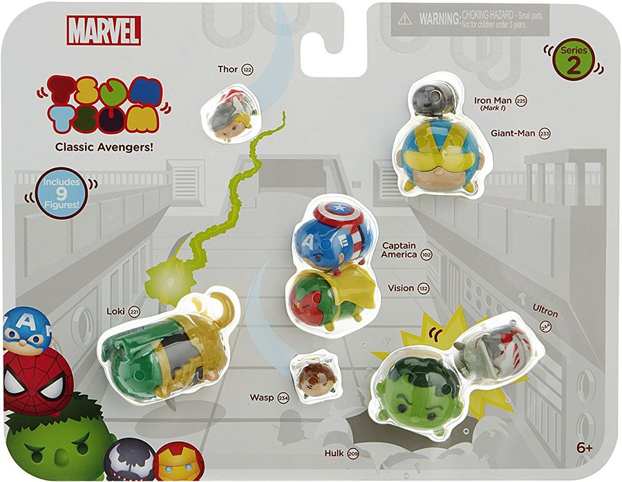 Marvel Tsum Tsum Series 2 Thor, Iron Man, Giant-Man, Cap America, Loki ...