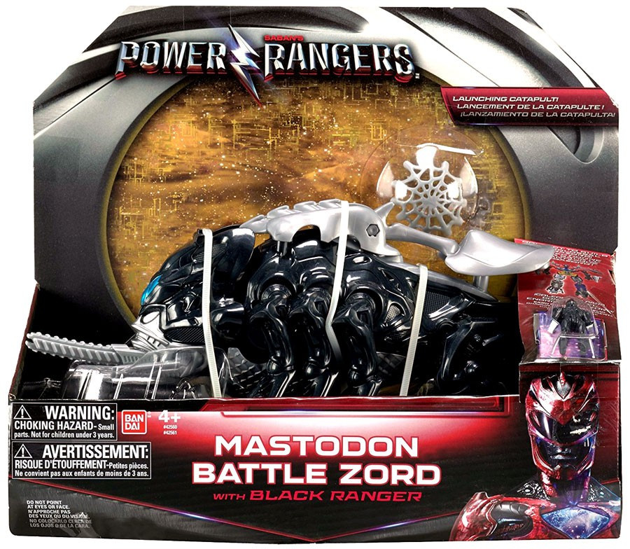 Power Rangers Movie Mastodon Battle Zord with Black Ranger Action ...