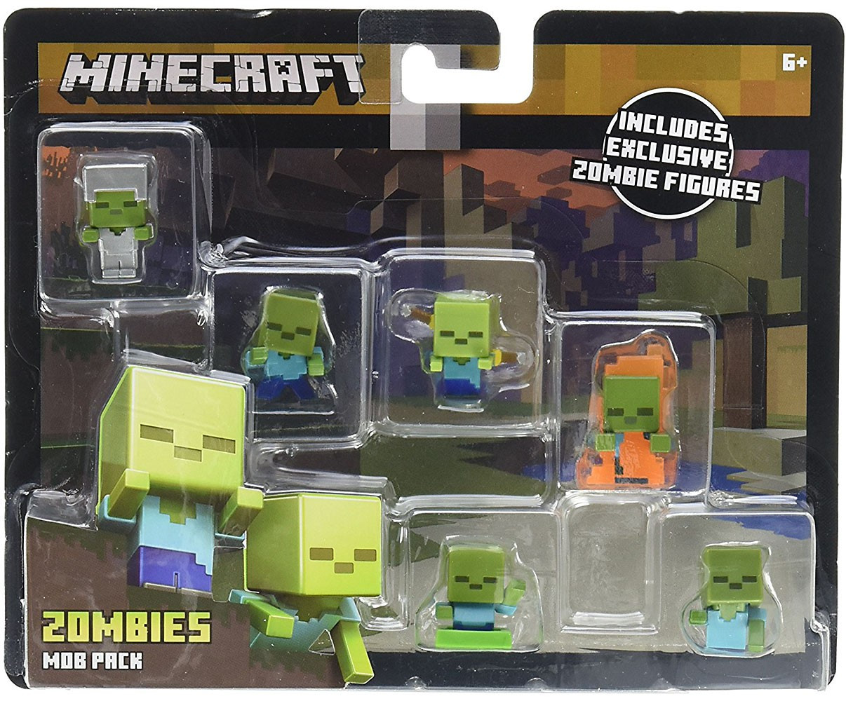 Minecraft Zombies Mob Pack Mini Figure 6-Pack Mattel Toys - ToyWiz