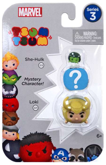 Marvel Tsum Tsum Series 3 She-Hulk Loki 1 Minifigure 3-Pack 213 221 ...